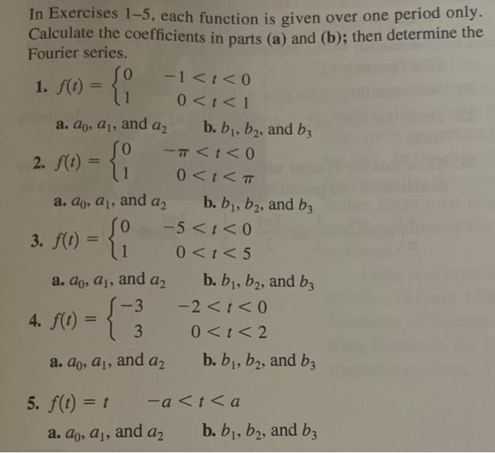 Solved In Exercises 1-5, each function is given over one | Chegg.com