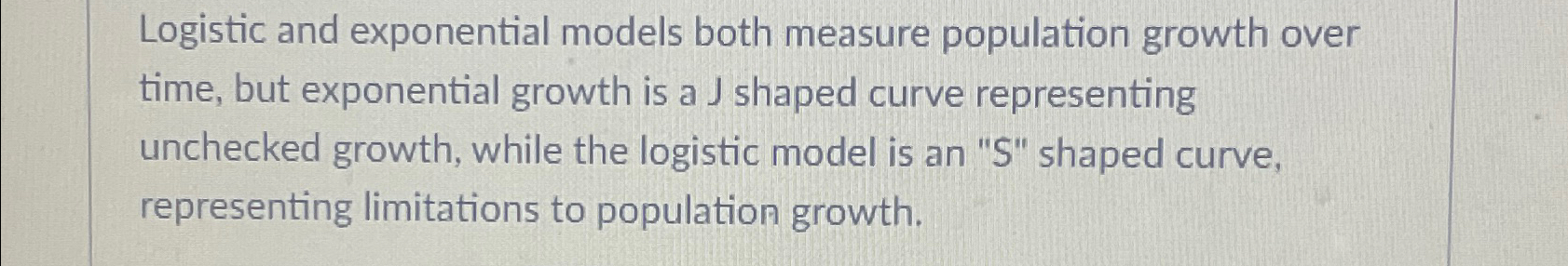 Solved Logistic and exponential models both measure | Chegg.com