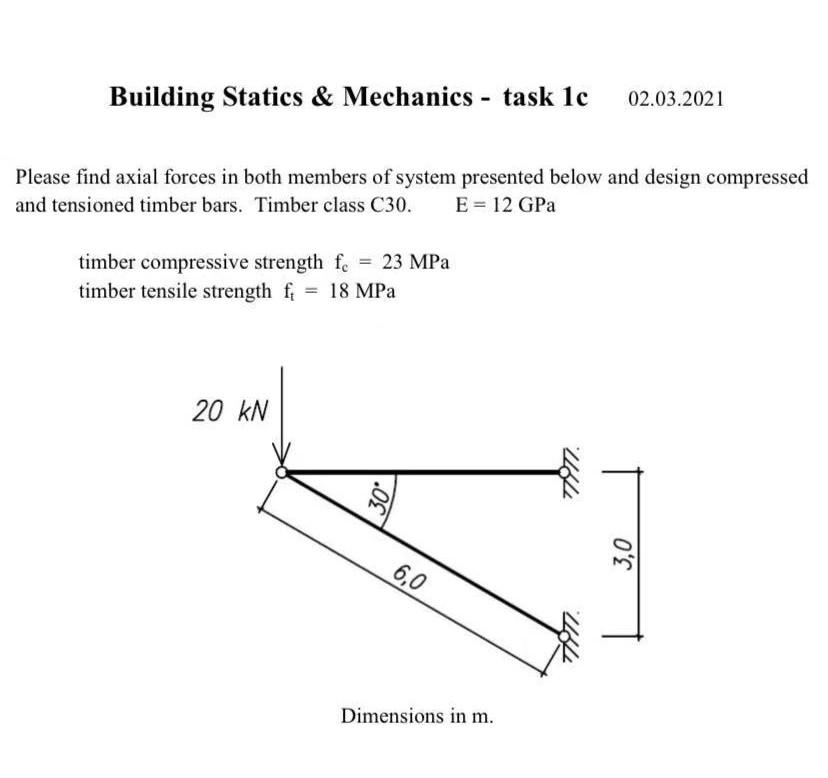 Solved Building Statics & Mechanics - task 1c 02.03.2021 | Chegg.com