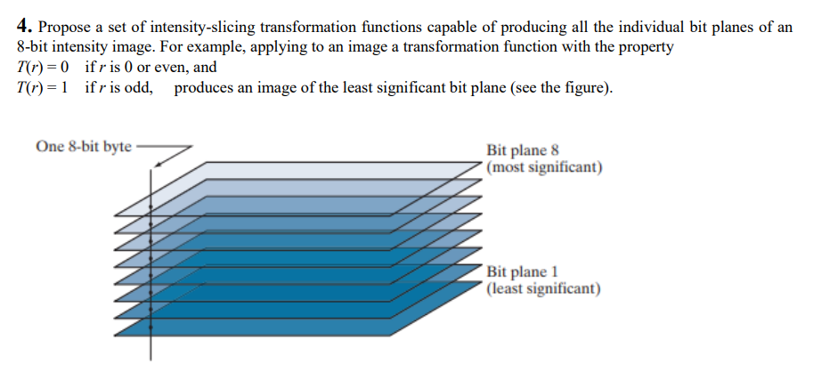 Solved Propose a set of intensity-slicing transformation | Chegg.com