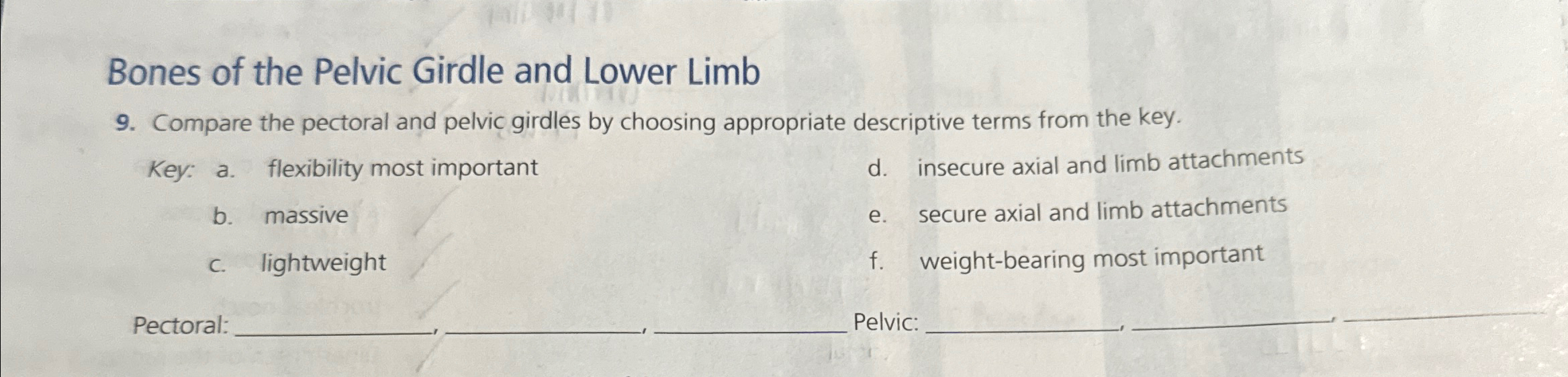 Solved Bones of the Pelvic Girdle and Lower Limb9. ﻿Compare | Chegg.com
