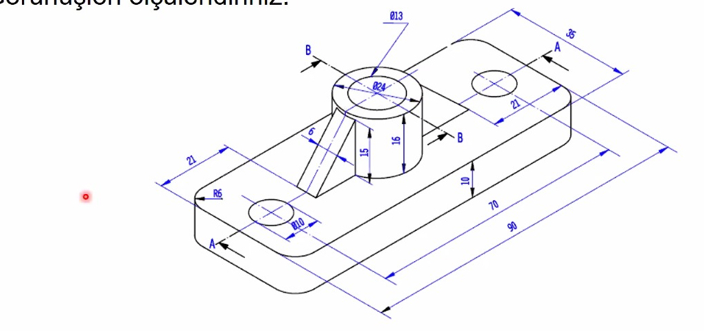 Solved Please draw 3 ﻿views ( ﻿front -left-top) 1:1 ﻿size | Chegg.com