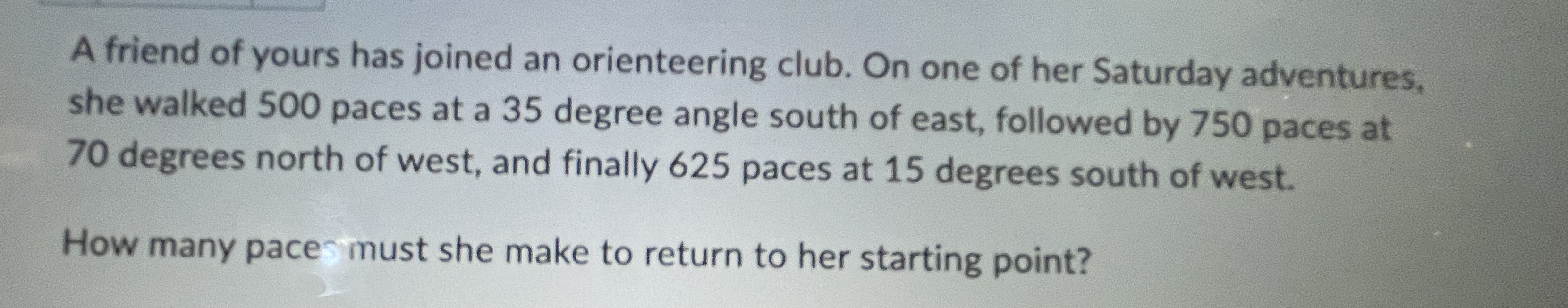 Solved A friend of yours has joined an orienteering club. On | Chegg.com