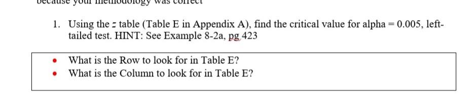 Solved 1. Using the = table (Table E in Appendix A), find | Chegg.com