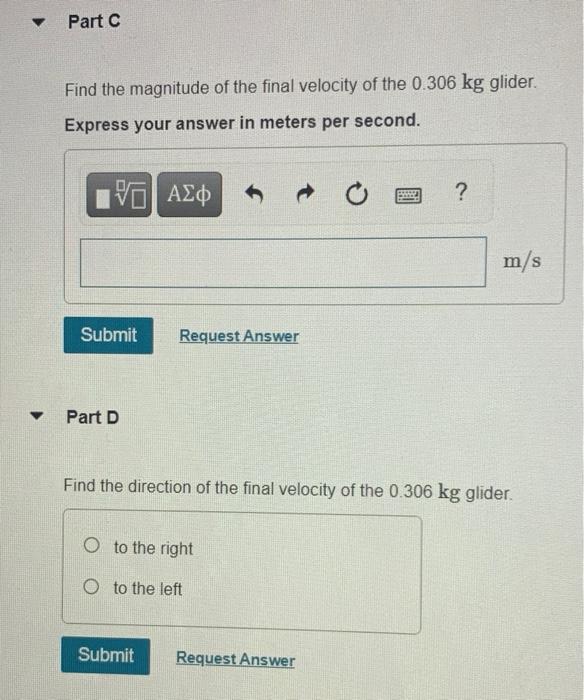 Solved A 0.149 kg glider is moving to the right on a | Chegg.com