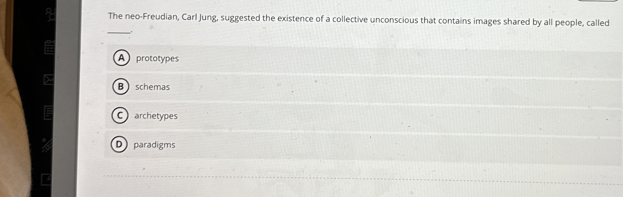Solved The neo-Freudian, Carl Jung, suggested the existence | Chegg.com