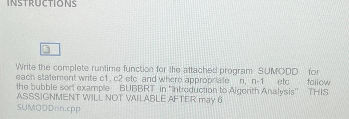 Solved INSTRUCTIONS Write the complete runtime function for | Chegg.com