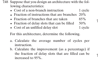 Solved 7.48 ﻿Suppose that you design an architecture with | Chegg.com