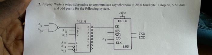 Solved 2. (30pts) Write a setup subroutine to communicate | Chegg.com Solved 2. (30pts) Write a setup subroutine to communicate | Chegg.com