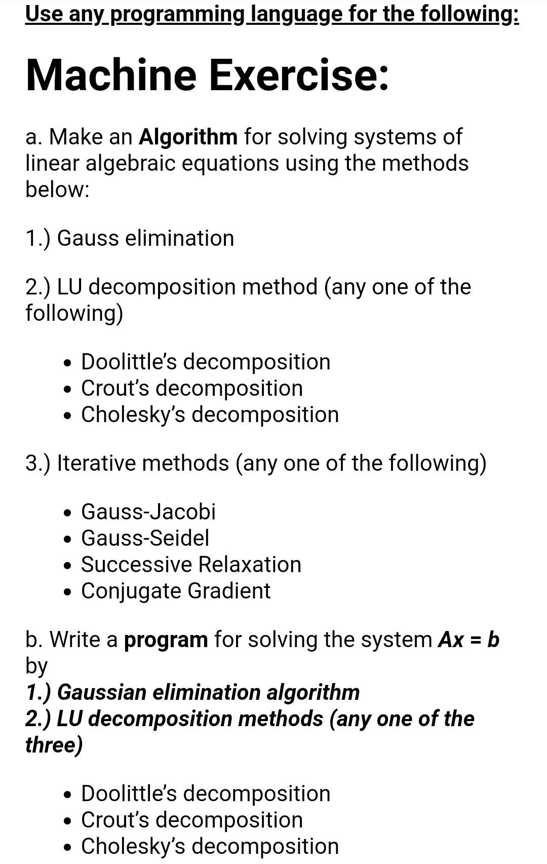 Solved Use any programming language for the following: | Chegg.com