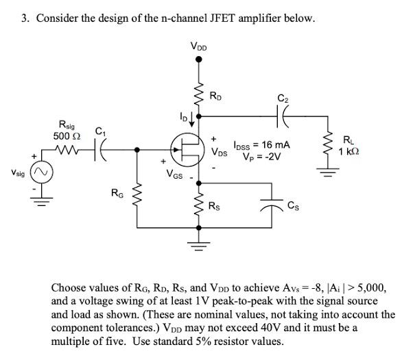 Solved 3. Consider the design of the n-channel JFET | Chegg.com