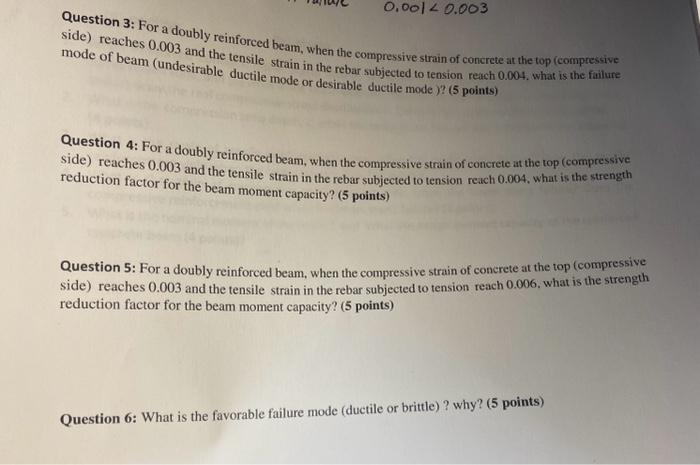 Solved Question 3: For a doubly reinforced beam, when the | Chegg.com