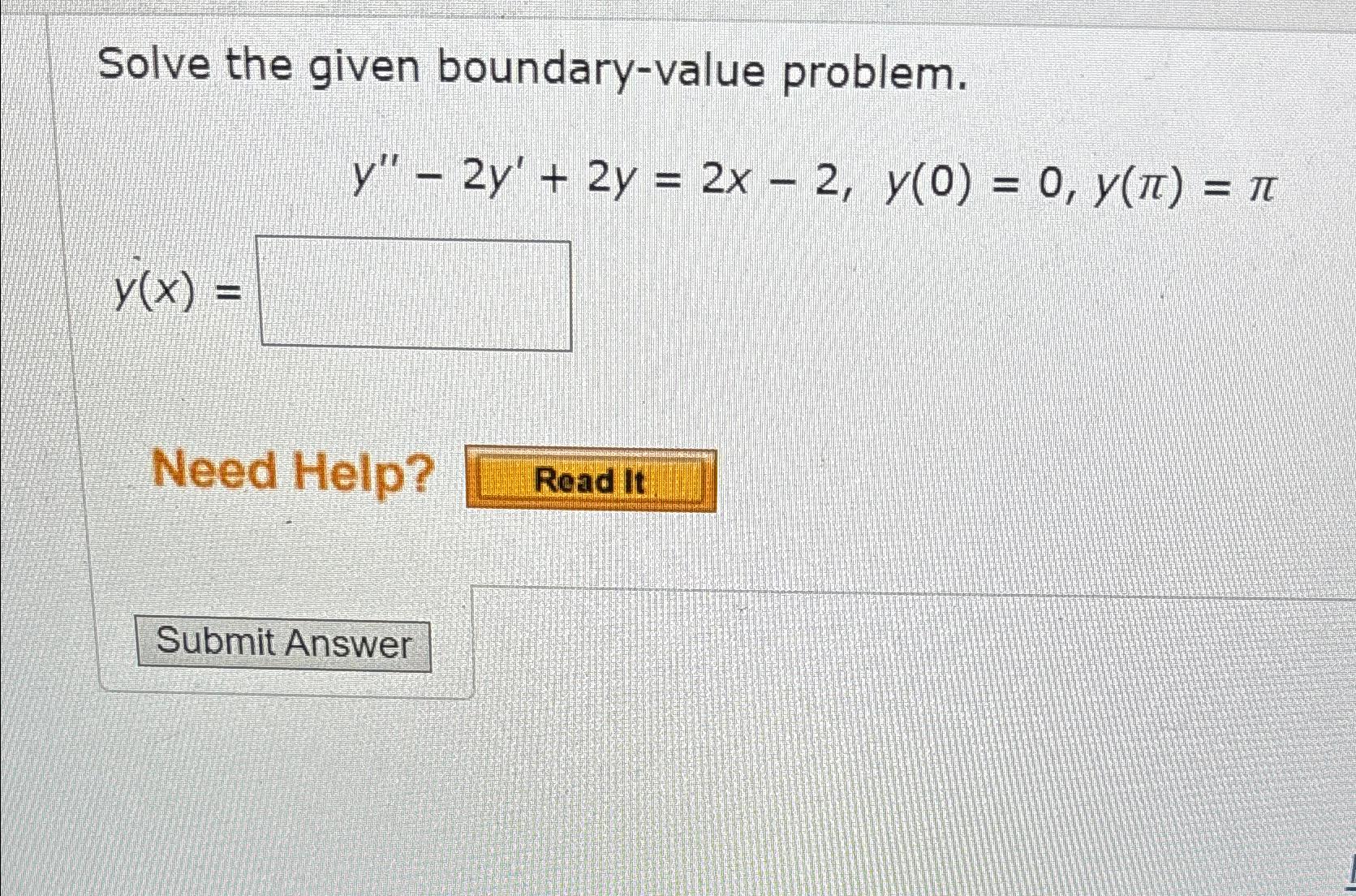 Solved Solve the given boundary-value | Chegg.com Solved Solve the given boundary-value | Chegg.com