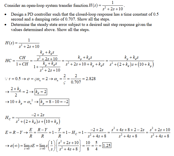 Solved Consider an open-loop system transfer function | Chegg.com