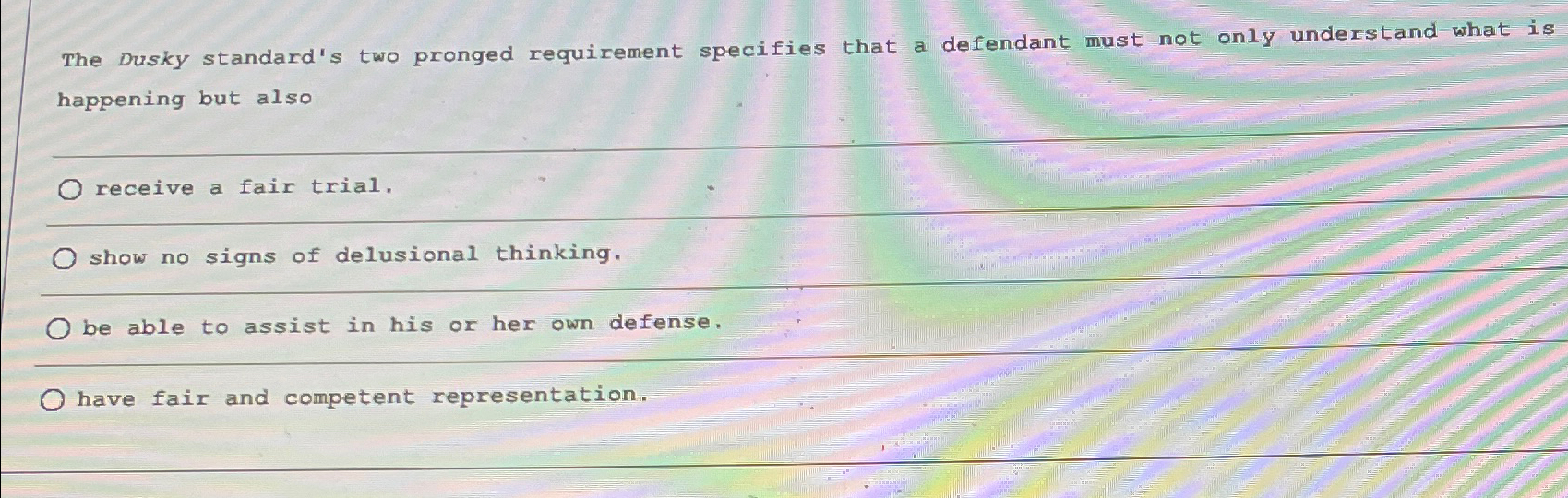 Solved The Dusky standard's two pronged requirement | Chegg.com