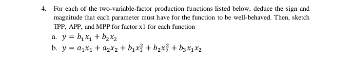 Solved For each of the two-variable-factor production | Chegg.com