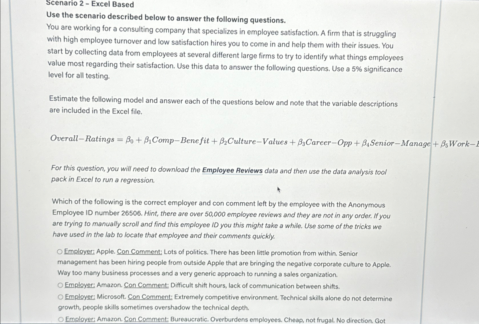 Solved Scenario 2 - ﻿Excel BasedUse the scenario described | Chegg.com