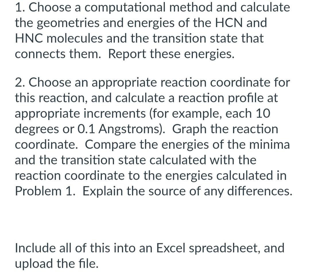 Solved 1. Choose a computational method and calculate the | Chegg.com