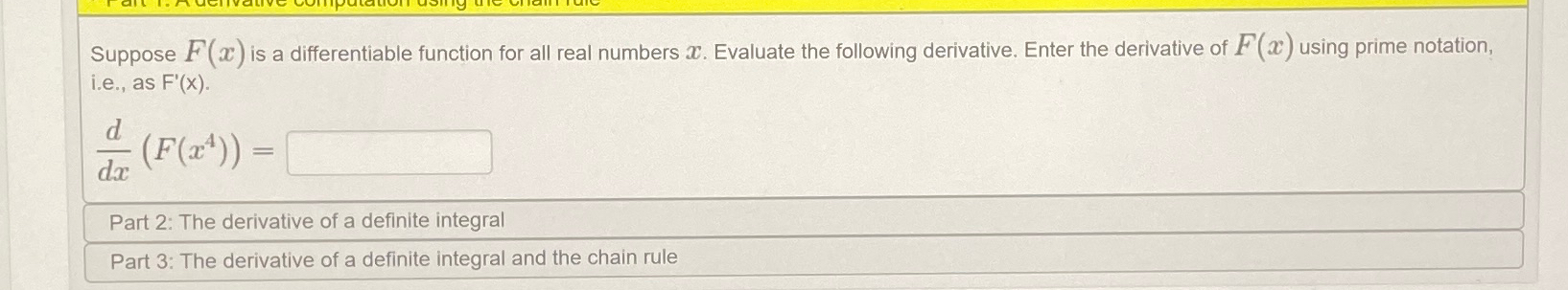 Solved Suppose F(x) ﻿is a differentiable function for all | Chegg.com