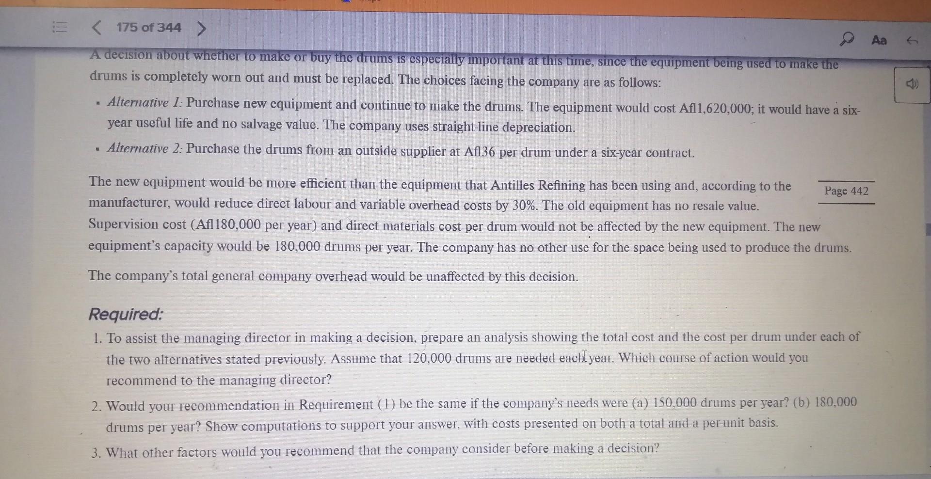 Solved PROBLEM 9-7 Preparing a Make-or-Buy Analysis and | Chegg.com