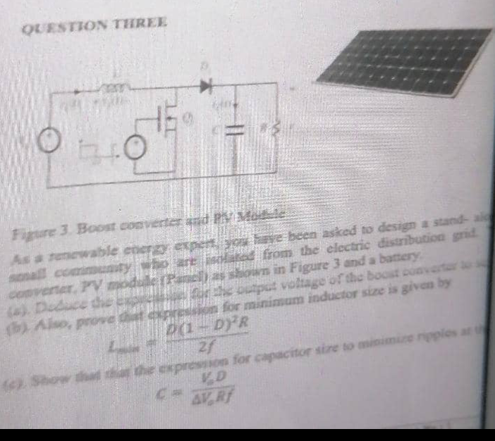 Solved QUESTHON THREE. As 3 rencwable ener ay expet, jor | Chegg.com