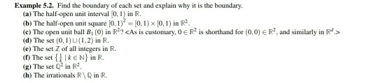 Solved Example 5.2. Find the boundary of each set and | Chegg.com