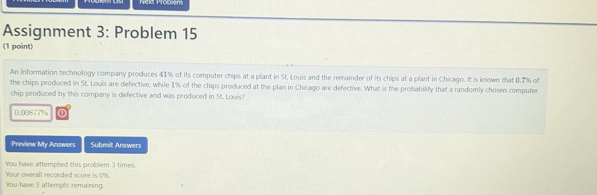 Solved Assignment 3: Problem 15(1 ﻿point)An information | Chegg.com
