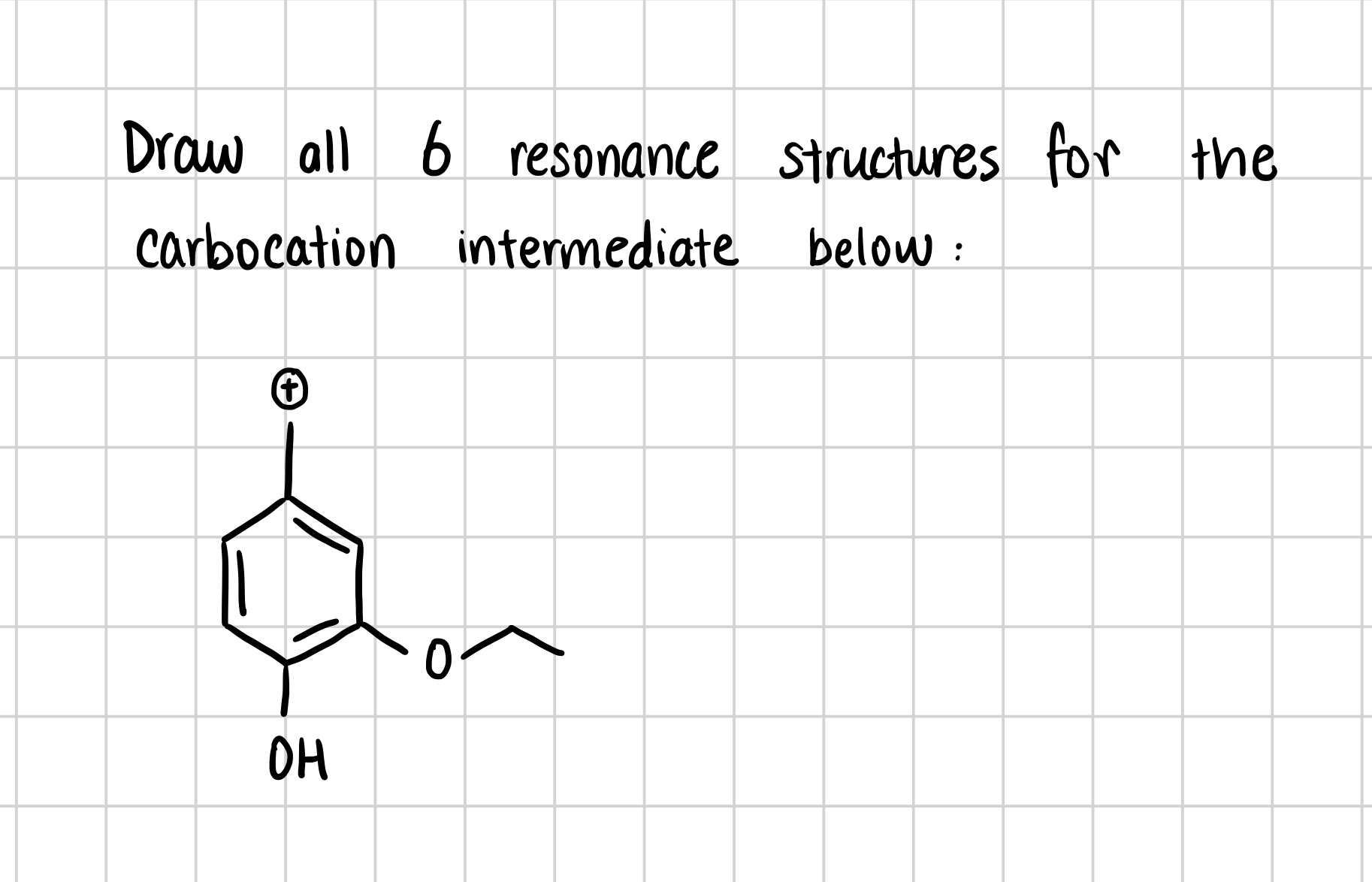 Solved Draw all 6 ﻿resonance structures for the carbocation | Chegg.com