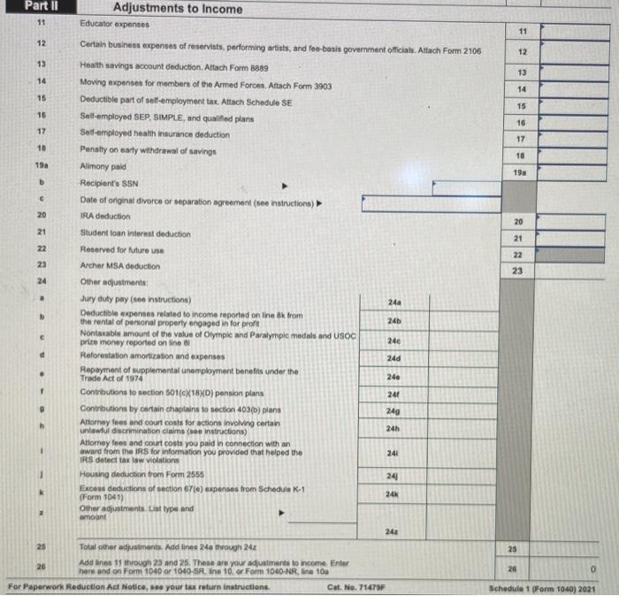 Please fill out form 1040 pages 1 and 2, and schedule | Chegg.com