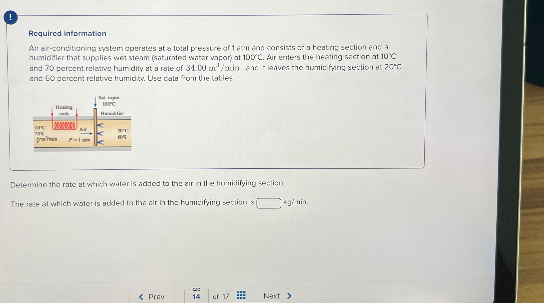 Solved !Required informationAn air-conditioning system | Chegg.com