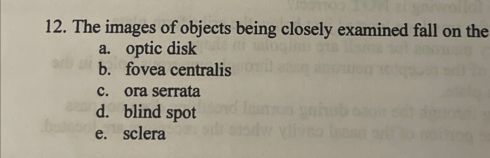 Solved The images of objects being closely examined fall on | Chegg.com