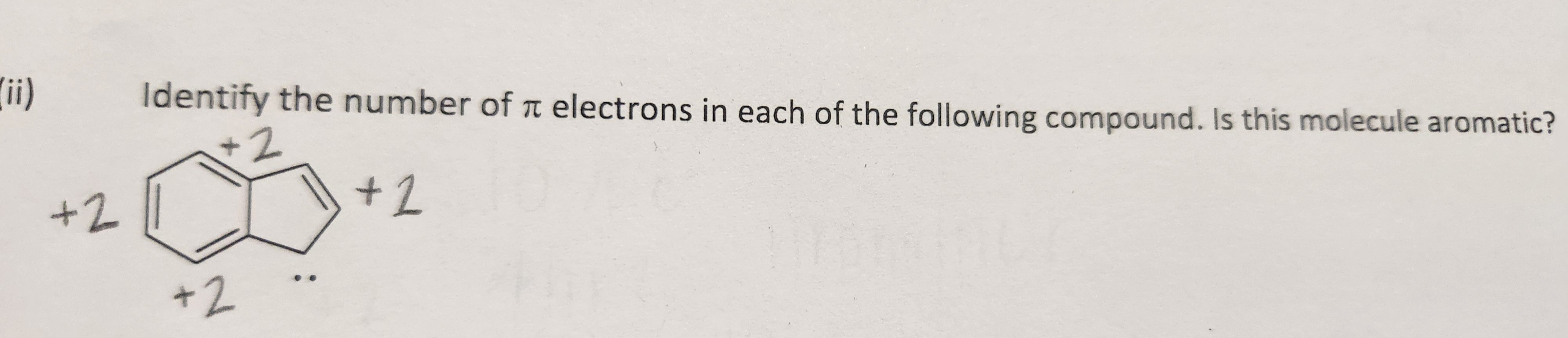 Solved (ii) ﻿Identify the number of \( \pi \) ﻿electrons in | Chegg.com