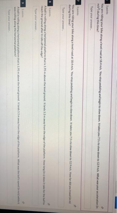 Solved 2 points You are riding your bike along a level road | Chegg.com