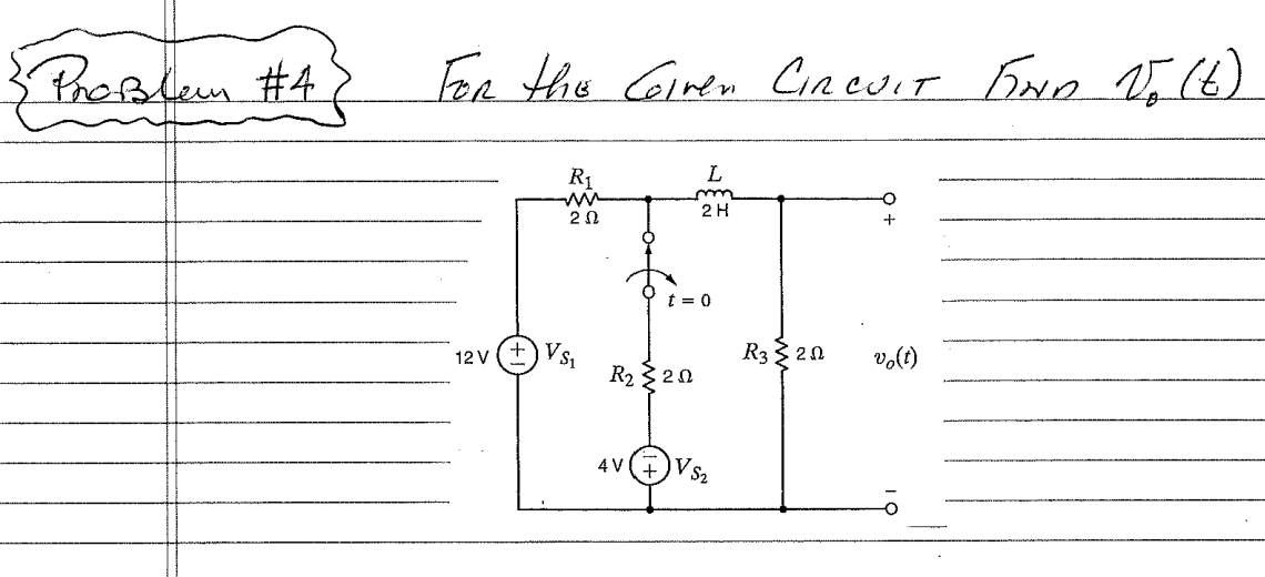 Solved Problem #4 ﻿For the Given circuit find V0(t) | Chegg.com