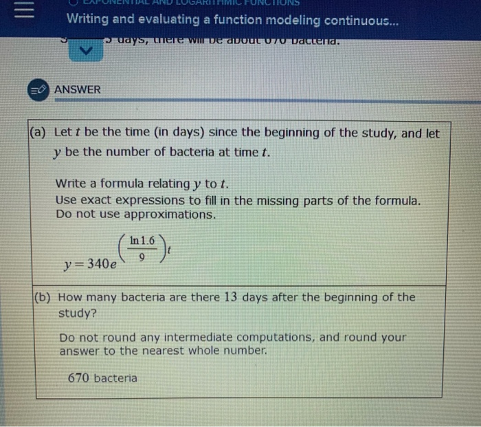 Solved III EXPONEN Writing and evaluating a function | Chegg.com