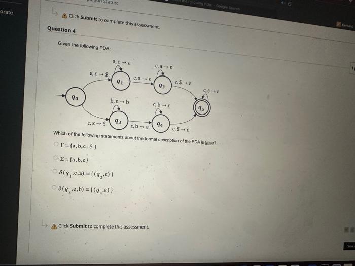 Solved Given the following PDA: | Chegg.com