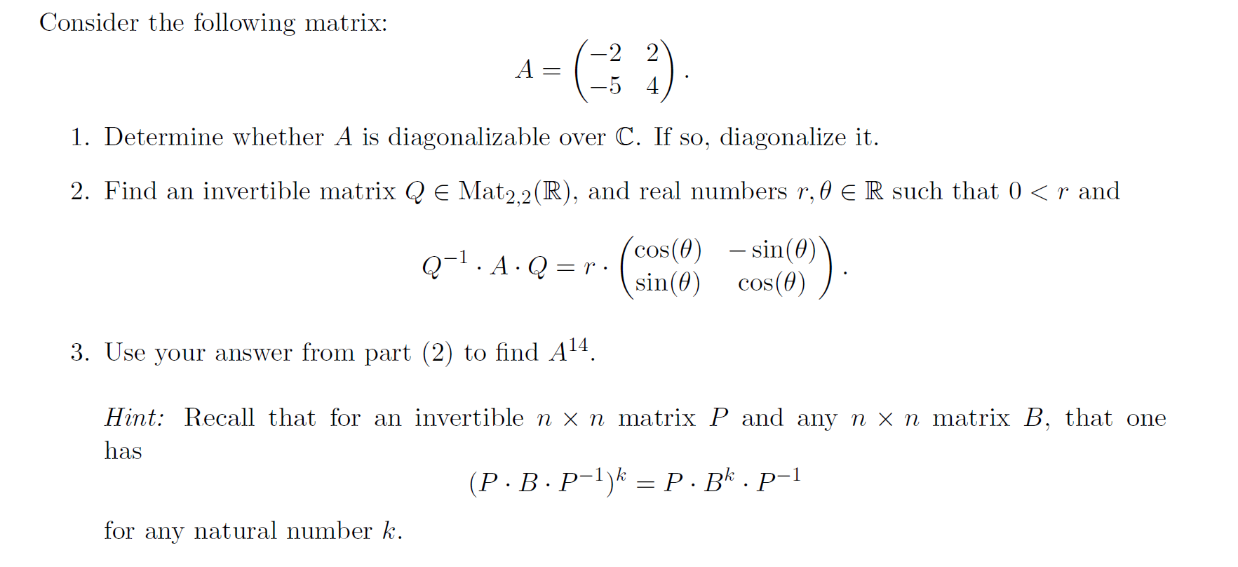 Solved Consider the following | Chegg.com