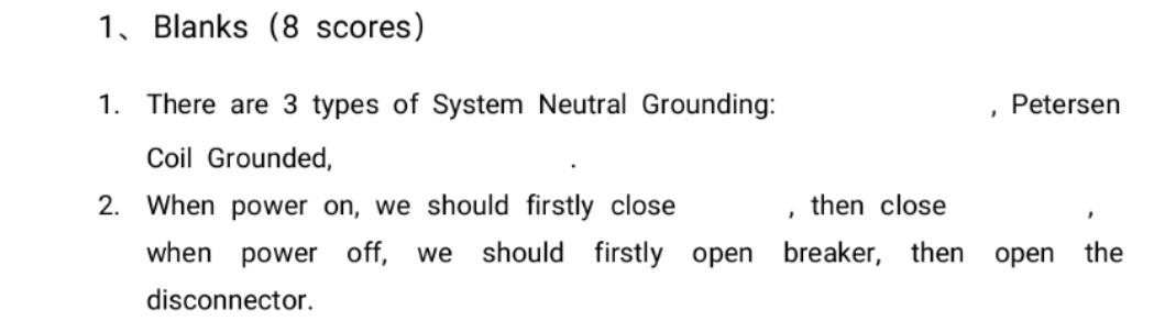 Solved 1. There are 3 types of System Neutral Grounding: , | Chegg.com