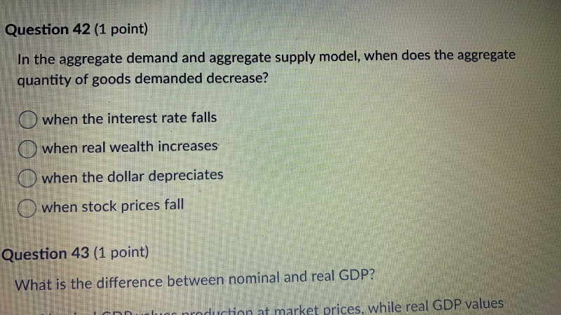 Solved Net exports decrease, and aggregate demand shifts | Chegg.com