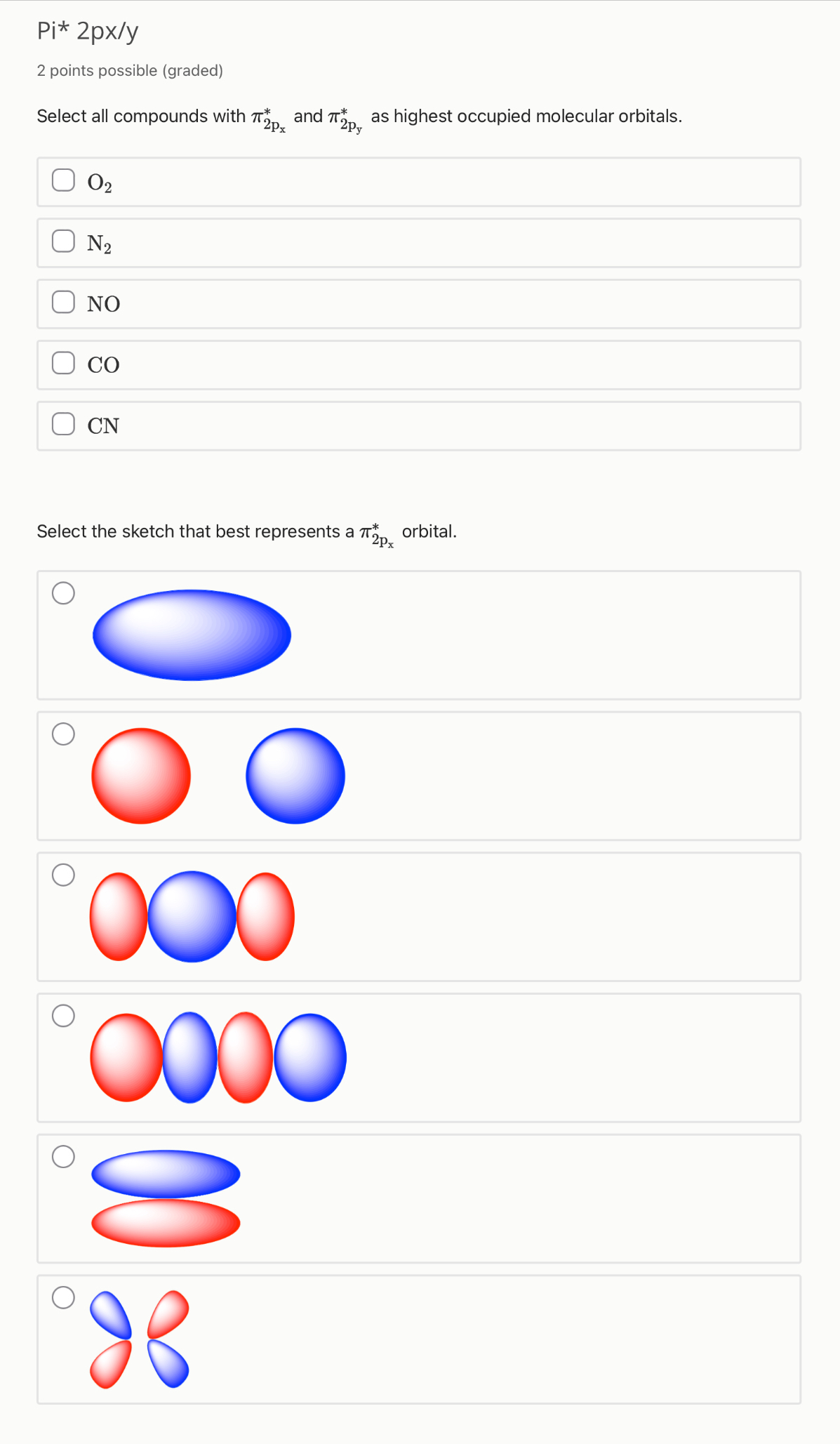 Solved Pi* 2px/y2 ﻿points possible (graded)Select all | Chegg.com