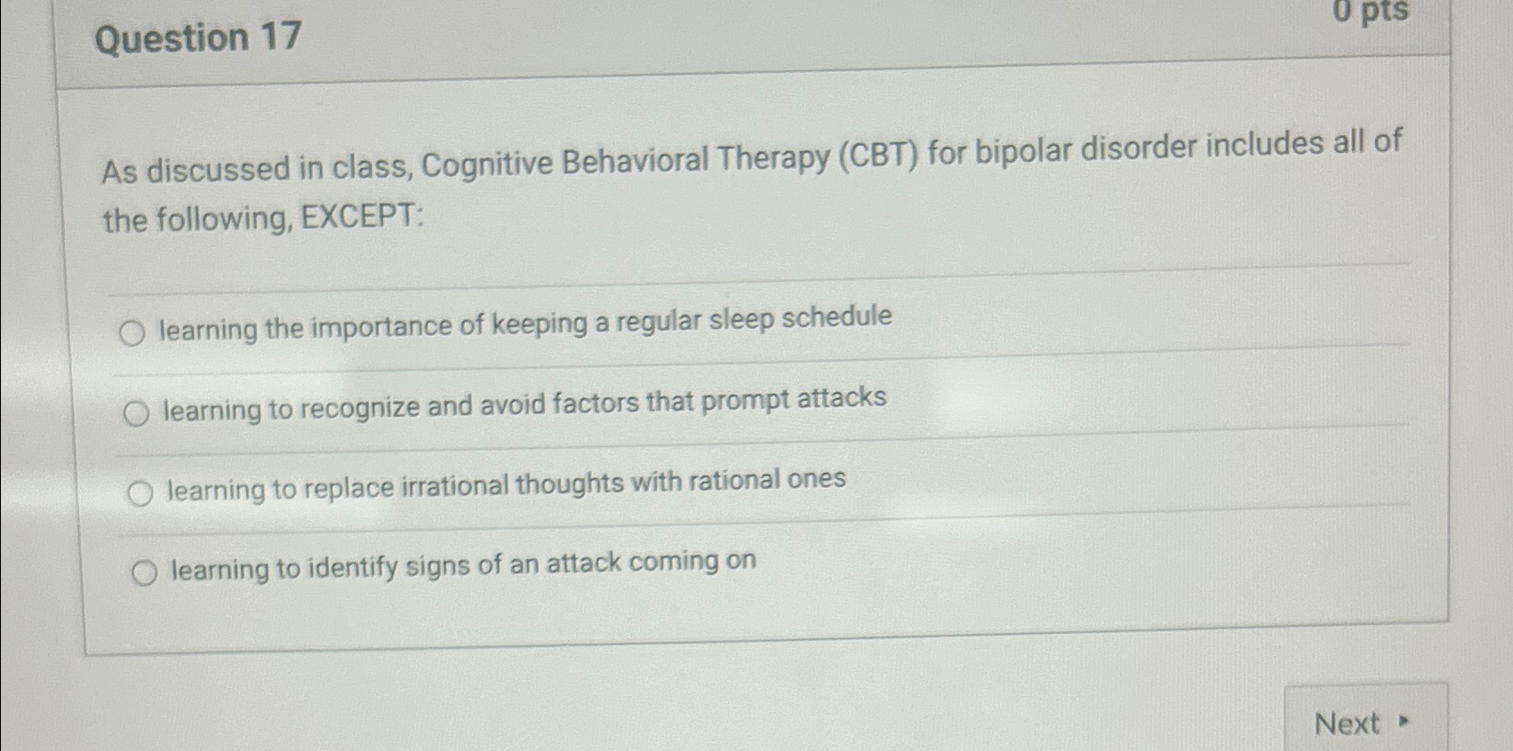 Solved Question 17As discussed in class, Cognitive | Chegg.com