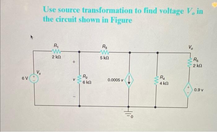 Solved Use source transformation to find voltage Vo in the | Chegg.com
