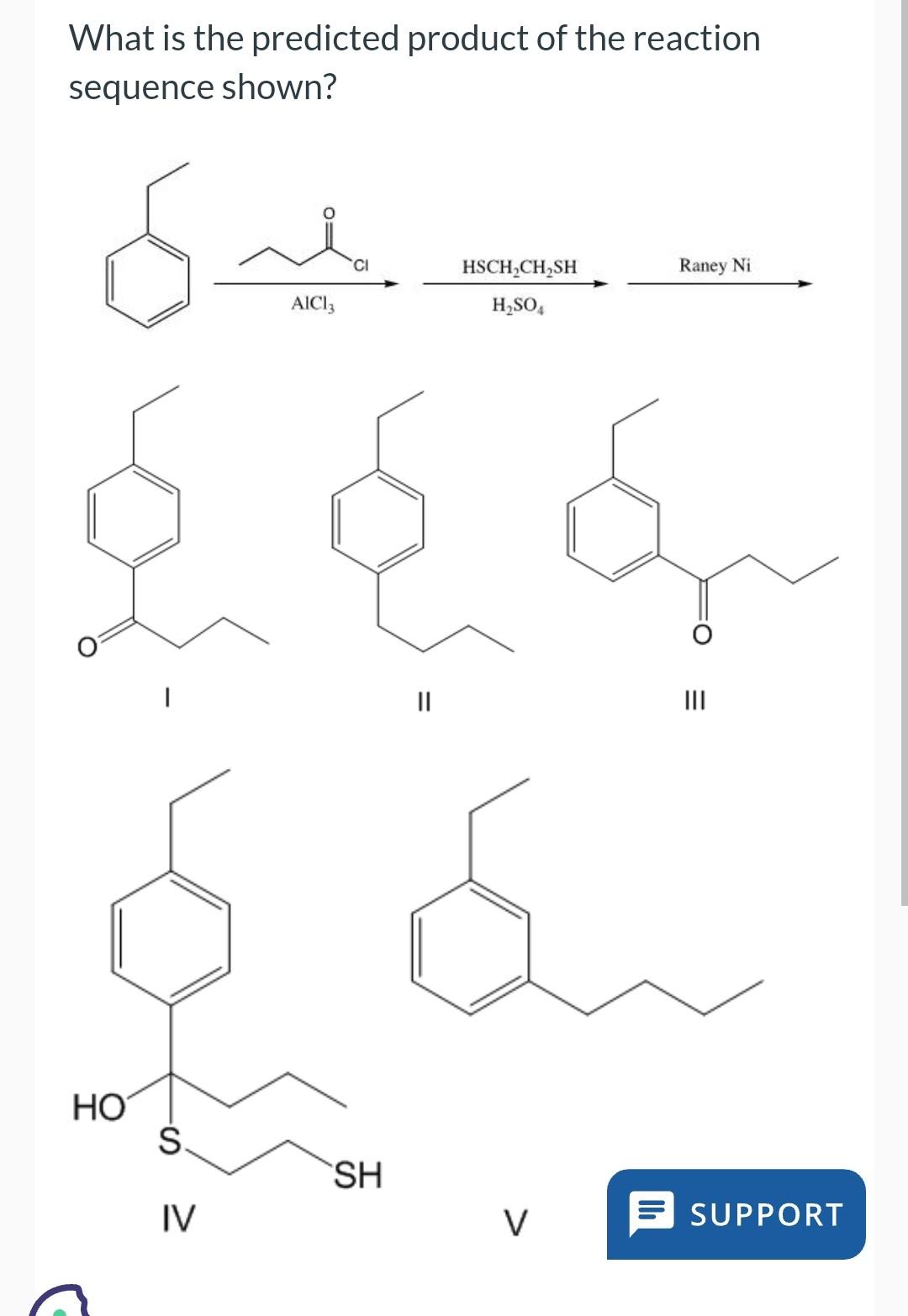 Solved What is the predicted product for the reaction shown? | Chegg.com