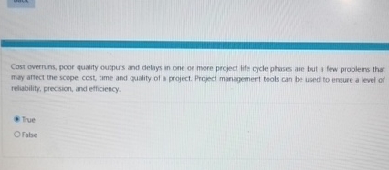 Solved Cost overruns, poor quality outputs and delays in one | Chegg.com