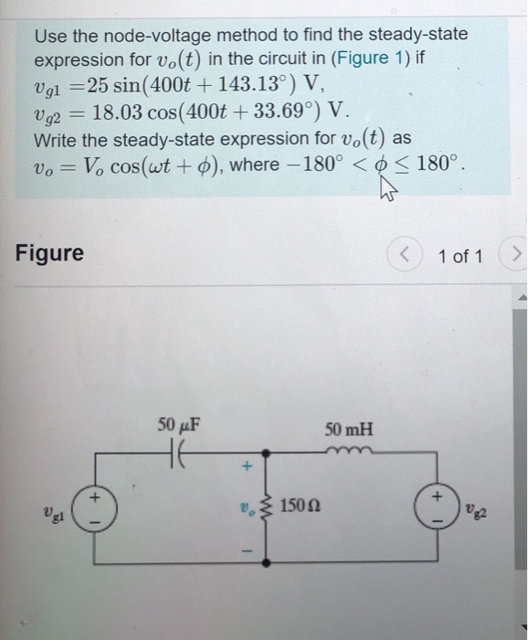 Solved Use the node-voltage method to find the steady-state | Chegg.com