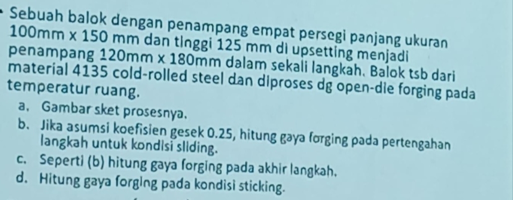 Sebuah balok dengan penampang empat persegi panjang | Chegg.com