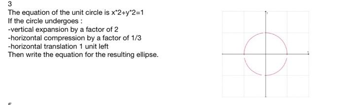 Solved 3 The equation of the unit circle is x*2+y*2=1 If the | Chegg.com