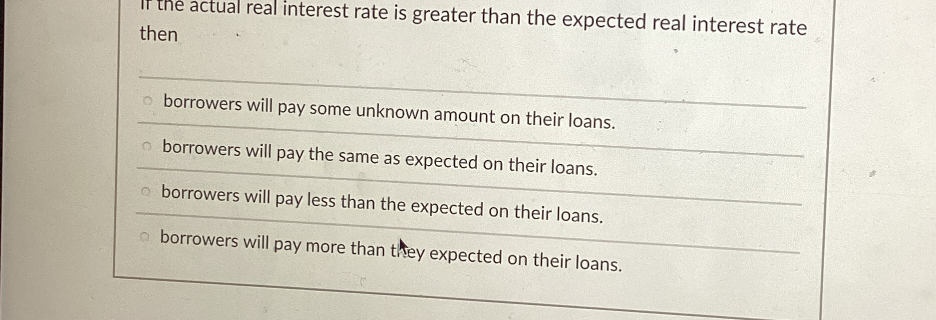 Solved II the actual real interest rate is greater than the | Chegg.com