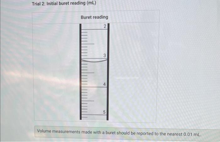 Solved Volume measurements made with a buret should be | Chegg.com