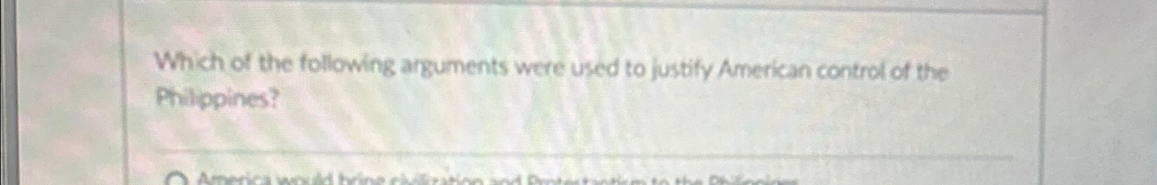 Solved Which of the following arguments were used to justify | Chegg.com